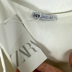 Zara | Tops | Nwt Zara White Eyelet Ruffle Crop Top Size Large | Poshmark